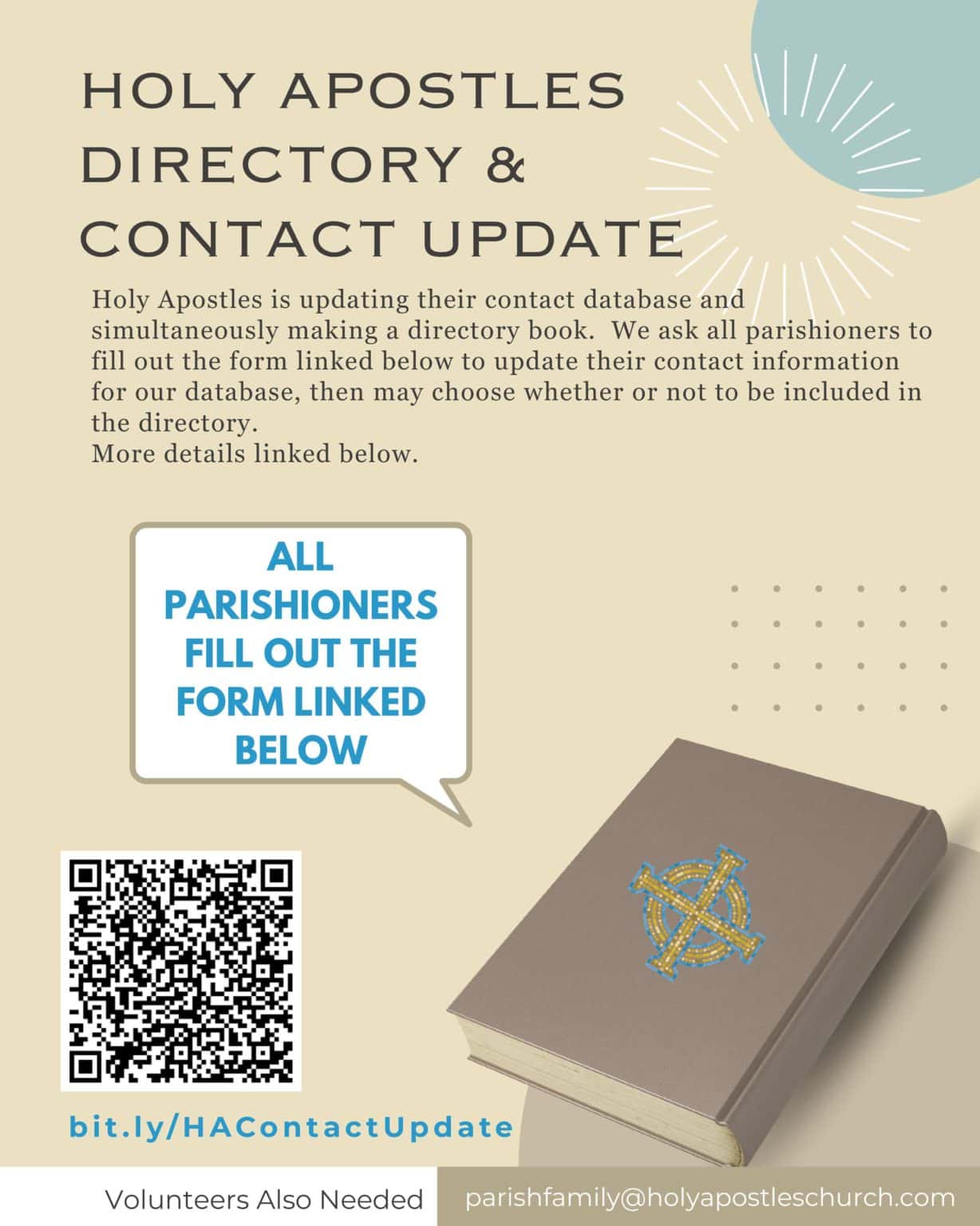 Database and Directory Contact Update – Holy Apostles Greek Orthodox Church